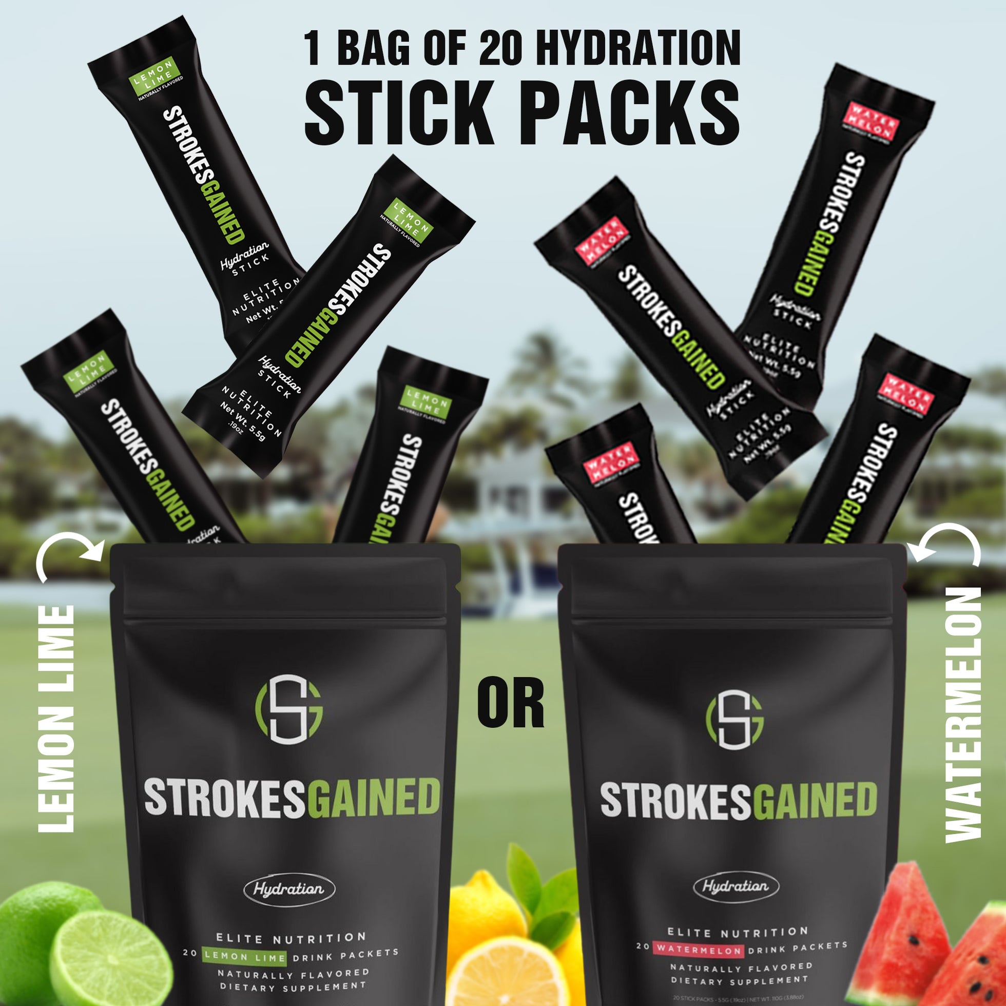 20 Hydration Stick Packs – Strokes Gained